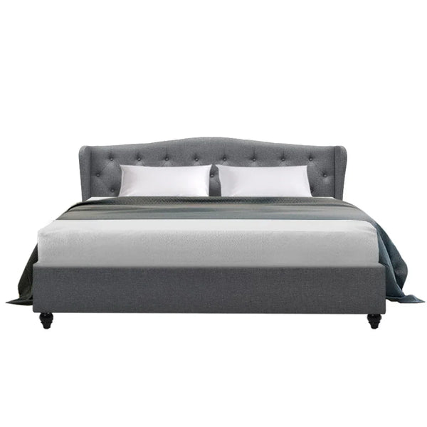 Shop affordable Artiss Pier Bed Frame Fabric - Grey King | Evopia.com.au
